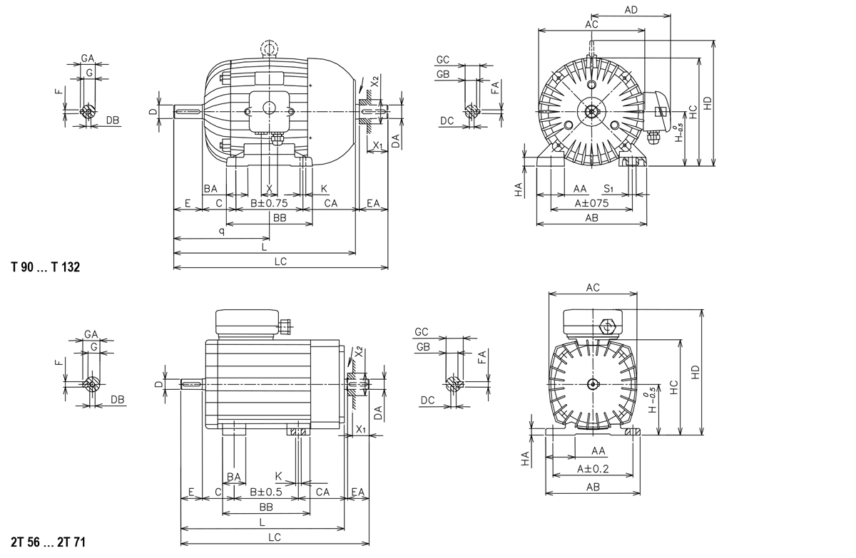 Three-phase asynchronous electric motors with short-circuit cage of ...